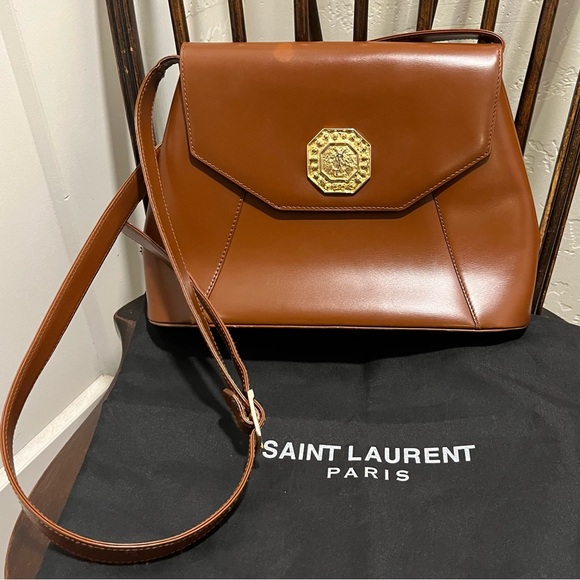 Yves Saint Laurent | Bags | Yves Saint Laurent Shoulder Hand Bag Brown ...
